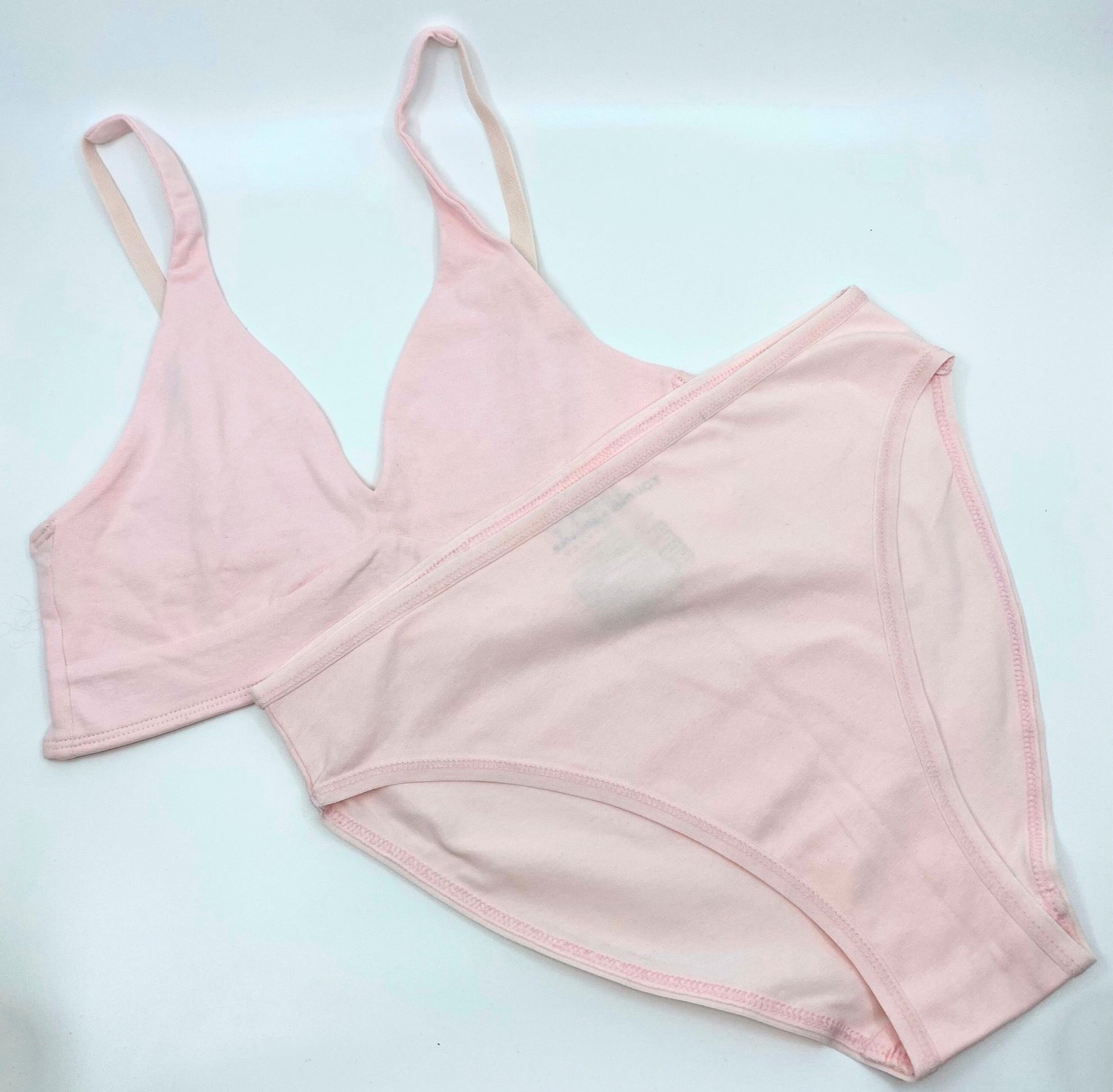 Womens Organic Cotton Matching Bralette And Mid Rise Bikini Set Lig