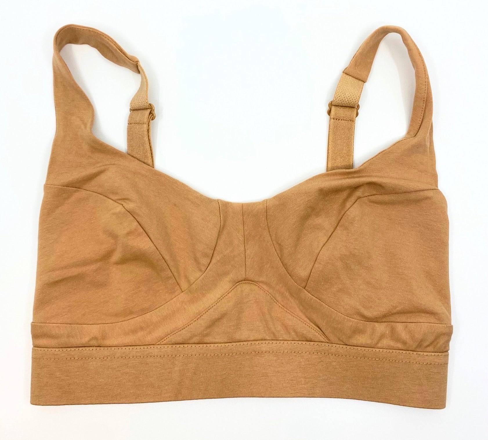 Women's organic cotton bra in almond - more supportive style – Y.O.U ...