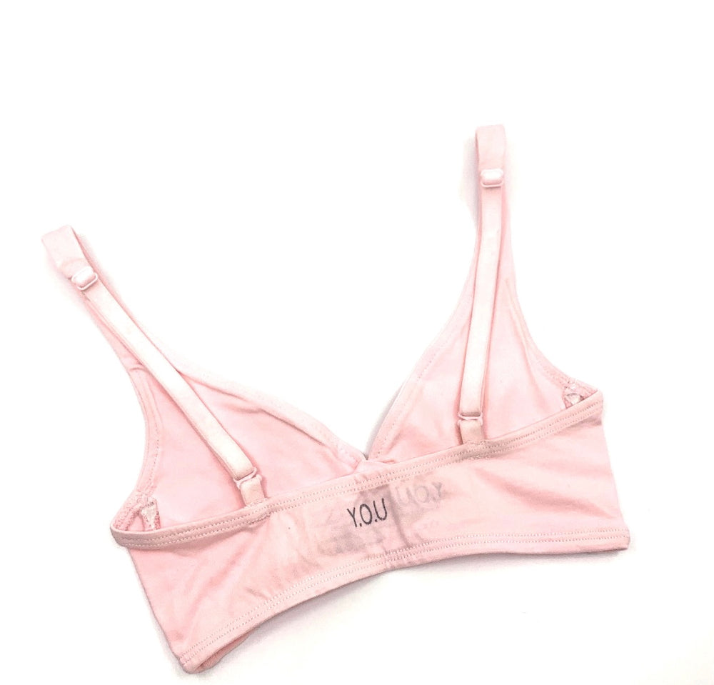 Girls' organic cotton bralette - light pink