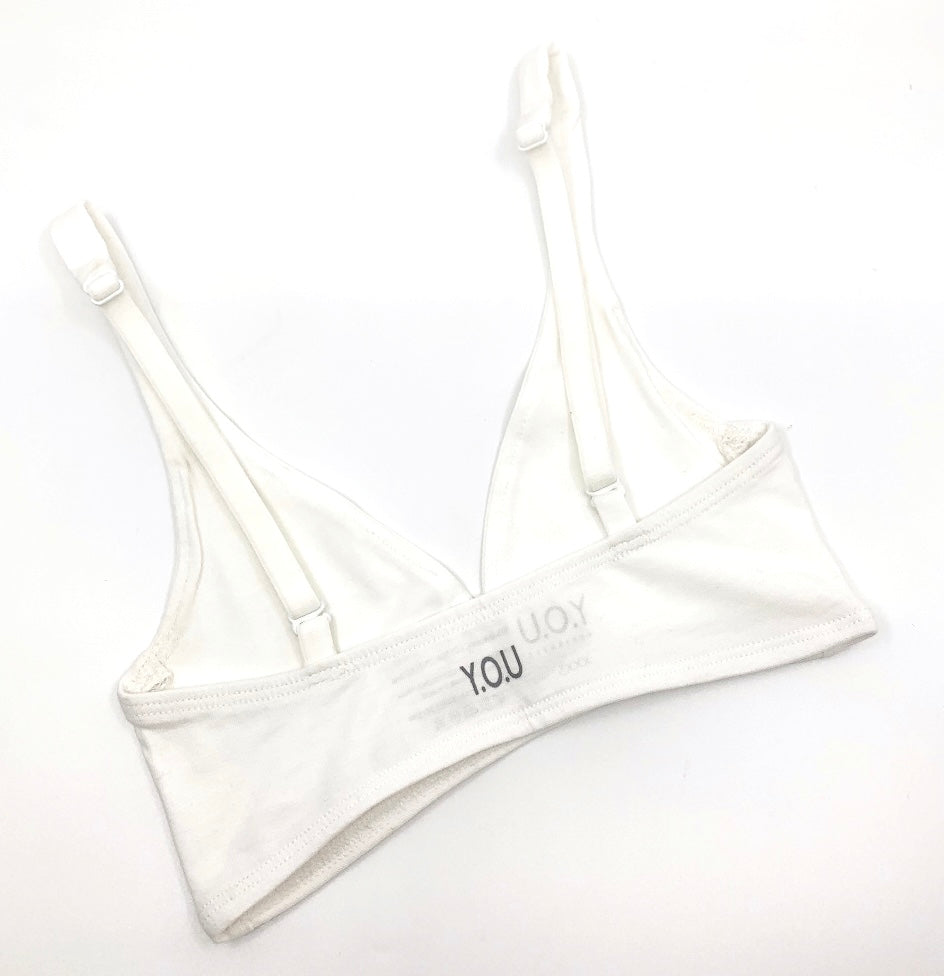 Girls' organic cotton bralette - white – Y.O.U underwear
